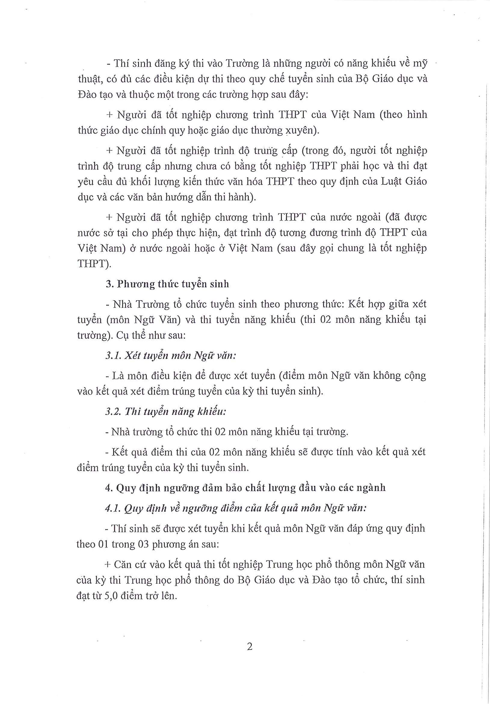 Thông tin tuyển sinh đại học chính quy năm 2024